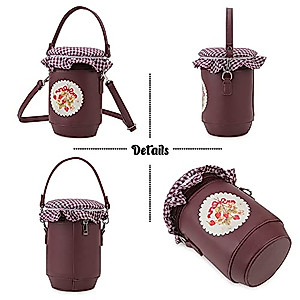 ENJOININ Novelty Jam Bottle Shaped Crossbody Bag for Women Purses and Handbags Girls Shoulder Bag