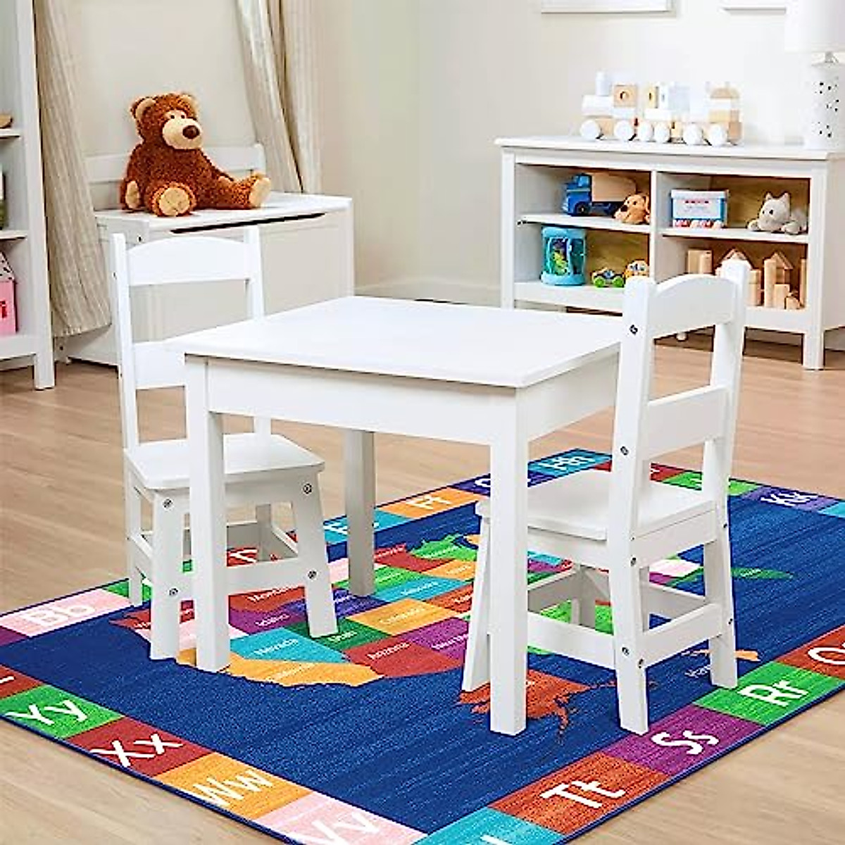 LIVEBOX USA Map ABC Baby Play Mat for Kids Room, 3x5 Ft Alphabet Washable Classroom Rug, Kids Playroom Rug for Educational, Non-Slip Baby Crawling Mat for Nursery Room, Toddlers Room