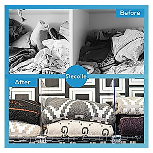 Decoile 6 PCS Clear Acrylic Shelf Dividers for Closet Organization, Closet Clothes dividers, Wood Shelves Organizer for Bedroom, Kitchen, Office, Cabinets and Bathroom.