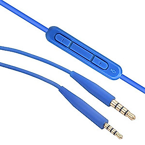 Toeasor Replacement QC25 Cable QC35 Headphone Extension Cord Audio Cable Line Compatible with Bose QC25 QC35 QC45 On-Ear OE2 SoundTrue Soundlink Headphones (Blue/Mic)
