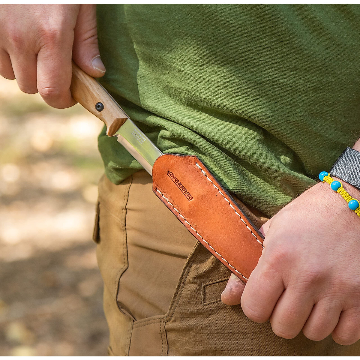 BPS Knives BS1FT CSH - Full-Tang Fixed-Blade Knife - Sharp Carbon Steel Bushcraft Knife With Sheath - Survival Compact Knife - Outdoor Knife - Tactical Camp Knife