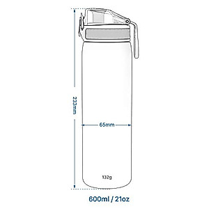 Ion8 Leak Proof Slim Water Bottle, BPA Free, Blue Camo, 600ml