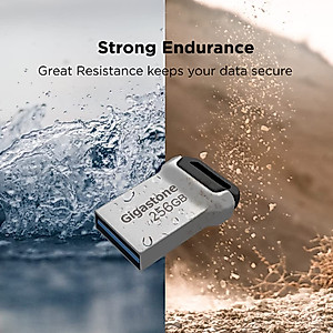Gigastone Z90 256GB USB 3.2 Gen1 Flash Drive, Mini Fit Metal Waterproof Compact Pen Drive, Reliable Performance Thumb Drive, USB 2.0 / USB 3.0 / USB 3.1 Interface Compatible