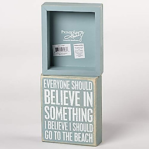 Primitives by Kathy Beach-Inspired Box Sign, 5 x 6-Inches, I Believe I Should go
