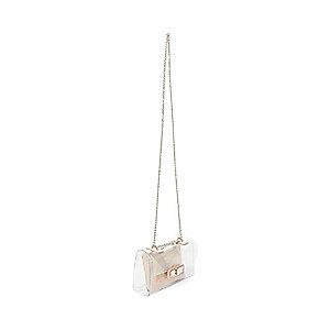 Steve Madden womens Clutch Crossbody Bag, Clear, 8 L x 5 H 3 W US
