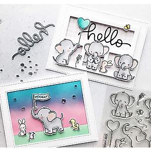 Stamp and Cutting Dies Set for DIY Craft Scrapbooking Card Making Friends Greetings Elephant Rabbit