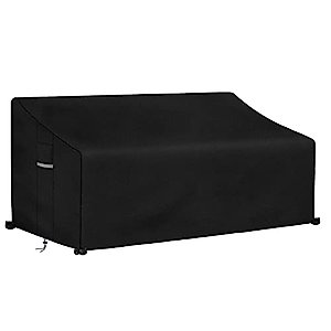 Dokon Patio Sofa Cover with Air Vents, Outdoor Couch Cover, Waterproof, Anti-Fading, UV Resistant Heavy Duty 600D Oxford Fabric Outdoor Lawn Patio Furniture Covers (79"L x 37"D x 35"H) - Black