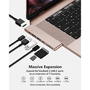 Purgo USB C Hub for MacBook Pro Air 13 15 inch M1 2022/2021-2018, MacBook Adapter with 4K HDMI, 100W PD, 40Gbps TB3 5K@60Hz, USB-C, 2 USB 3.0 and SD/Micro Card Readers