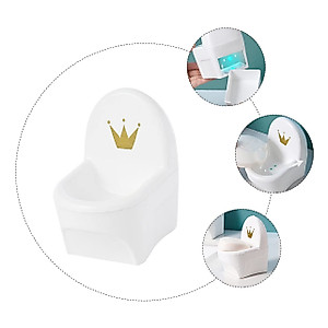 Cabilock 1pc Box Toilet Soap Box Bathroom Soap Case Plastic to Go Containers Soap Case Holder Soap Drainer Stair Basket Bath Sponge Bar Soap Dish Soap Storage Pp Cartoon White Storage Rack