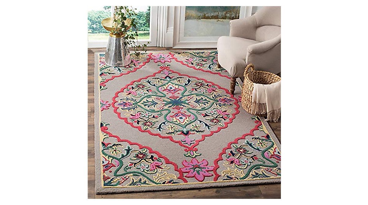 Safavieh Bellagio Rug - Modern Navy Blue Wool Accent Carpet
