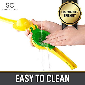 Simple Craft 2-In-1 Lemon Squeezer - Easy To Use Manual Juicer Hand Press - Lemon Juicer & Lime Squeezer Extracts Juices in Seconds