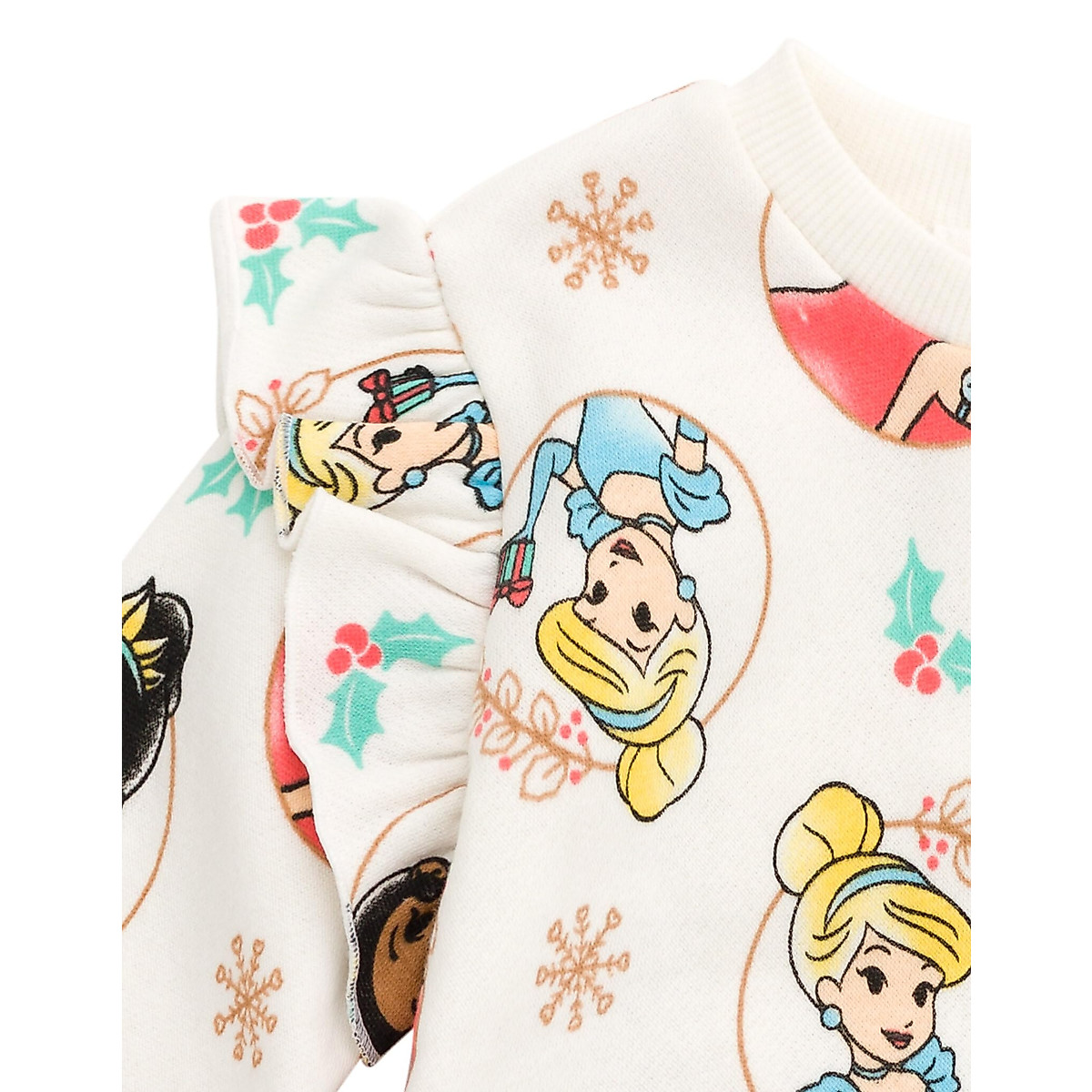 Disney Princess Tiana Cinderella Ariel Infant Baby Girls Fleece Sweatshirt and Pants Set White 12 Months