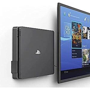 Monzlteck New Wall Mount for PS-4 Slim, Near or Behind TV, Space Saving,Customized to Perfectly Fit PlayStation4 Slim,Easy to Install