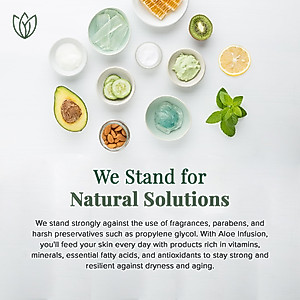 Aloe Infusion Body and Face Moisturizer - Natural Moisturizing Cream with Organic Aloe Vera - Skin Care for Dry Skin, Anti Wrinkle, Acne Scars, Rosacea, Psoriasis Eczema Cream Lotion for Men and Women