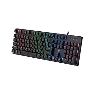 HAVIT KB858L 104 Keys Wired Gaming Keyboard with LED Rainbow Backlit Black