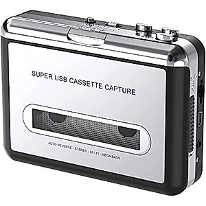 Cassette Player, Cassette Tape to MP3 CD Converter Via USB, Convert Walkman Tape Cassette to MP3 Format, Compatible with Laptop and PC
