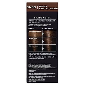 John Frieda Precision Foam Colour, Medium Chestnut Brown 5NBG, Full-coverage Hair Color Kit, Anti-Fade Gray Coverage, Deep Color Saturation Hair Dye, 1 Application