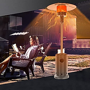 Garden Patio Heater,Outdoor Patio Heater,46000 BTU Propane Based Classic Design With Wheels,Easy Set Up,Commercial & Residential Infra Outdoor Use 1500