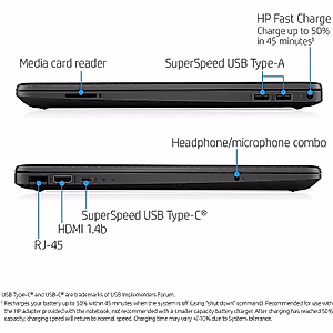 HP 2021 Newest Notebook 15 Laptop, 15.6" Full HD Screen, Intel Celeron N4020 Processor, 8GB RAM, 128GB SSD, 1-Year Microsoft Office 365, RJ-45, Type-C, Webcam, HDMI, Windows 10 Home, Black