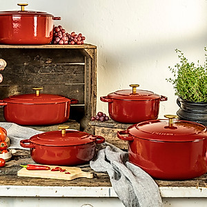 BALLARINI Bellamonte Cast Iron 5-qt Oval Dutch Oven - Pomodoro Red
