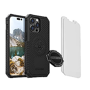 Rokform - iPhone 14 Pro Max MagSafe Compatible Rugged Case + RokLock Sport Ring Stand & Grip + 2-Pack Screen Protector Kit