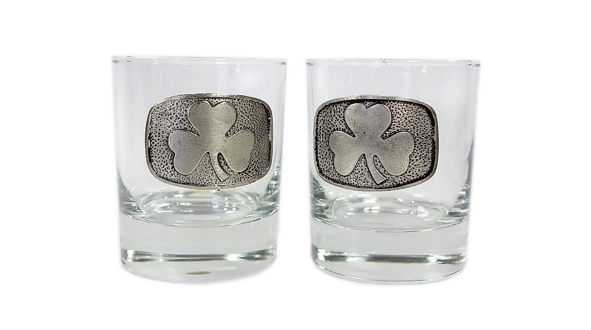 Shamrock Irish Whiskey Glasses Set of Two - Buy Now