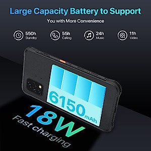 UMIDIGI Bison 2 Rugged Smartphones Unlocked,6GB+128GB Android 12 IP68/IP69K Waterproof Shockproof Phone 6150mAh Battery with 6.5" Large Full Screen Smartphone 48MP Main Camera 4G Cell Phone - Black