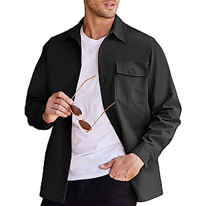 COOFANDY Men's Work Jacket Casual Designer Warm Shirt Jacket Outdoor Hiking Jackets