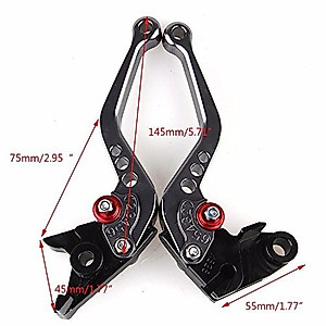 Keewor CNC Adjustable Short Brake Clutch Levers for Yamaha YZF R6 1999-2004 YZF R1 2002-2003 FZ1 FAZER 2001-2005 R6S USA VERSION 2006-2009 R6S CANADA VERSION 2007-2009 Green