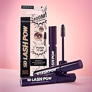 Makeup Revolution, 5D Lash Pow Mascara, Black, Volumizing and Lengthening Formula, 12.2ml