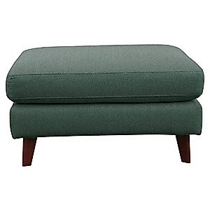 Amazon Brand – Rivet Sloane Mid-Century Modern Ottoman, 31.9"W, Emerald Green