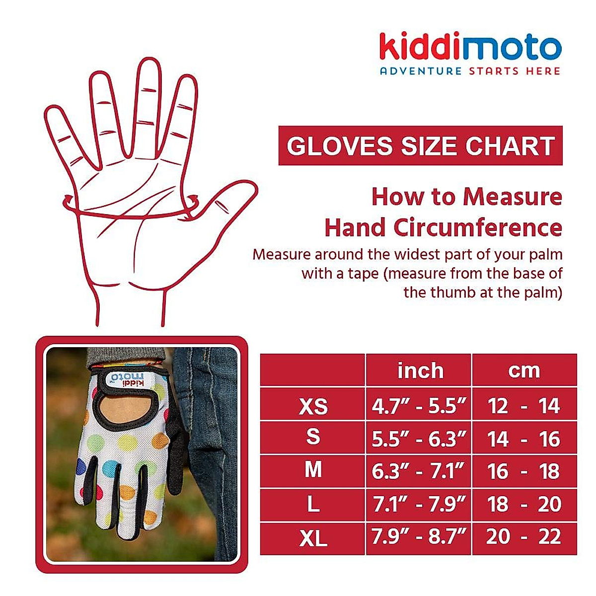 Kiddimoto Kids Cycling Gloves| Anti-Slip Kids Bike Gloves for Boys and Girls| Full Finger Kids Mountain Bike Gloves for BMX, MTB Riding, Gymnastics, Scooters, Skateboard, Rollerblade.