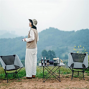 ZJDU Table and Chairs Set 2 Person - Outdoor Folding Table and Chairs Patio Furniture Sets, Portable Picnic Table with Folding Oxford Cloth Chairs,for Garden and Balcony,Hiking, and Travel,40×35×29cm