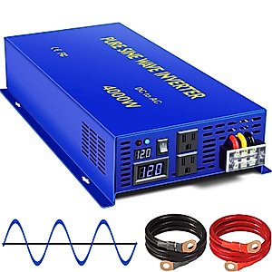 XYZ INVT 4000 Watt Pure Sine Wave Inverter 12V DC to 120V AC, 4000W Power Inverter Surge 8000W Power Converter for Solar System, RV, Car, Truck (4000W 12V 120V