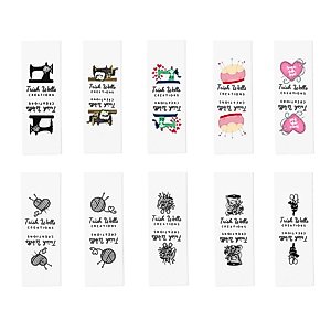 Personalized Fabric Label Tags, Custom Cotton Sewing Label Sew On for Branding, Crafts, Clothing, Knitting, Crocheting, Handmade 50 100 120 150 200 pcs