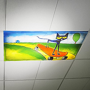 Educational Insights The Original Pete the Cat Decorative Light Filters 3-Pack, Reduce Glare & Flicker, Easy Setup for Office, Hospitals, Home & Classrooms