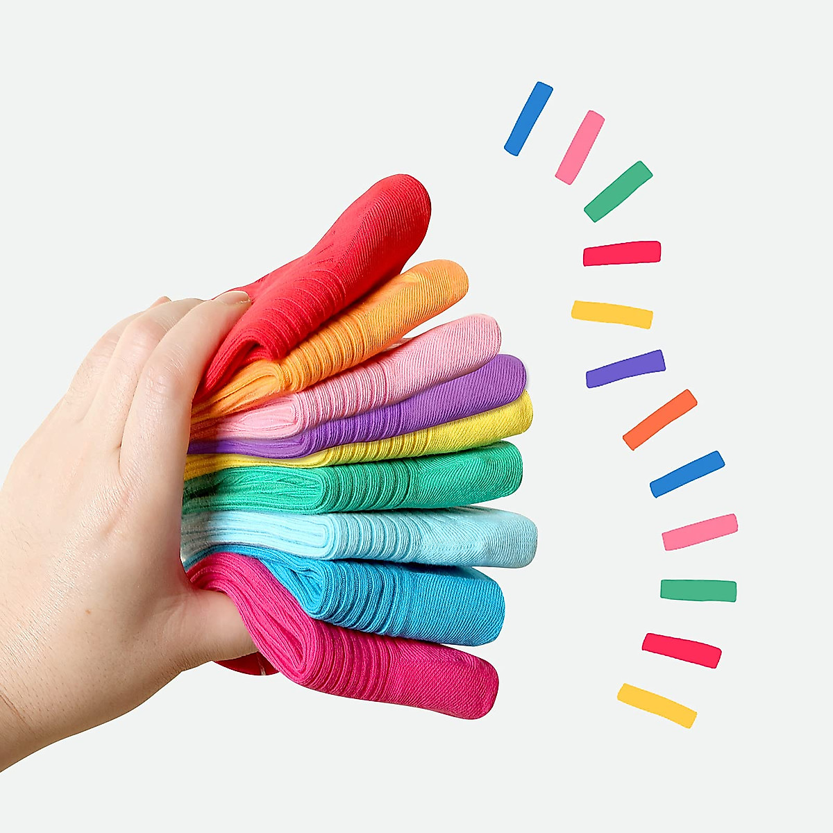 MINI PANDA Little Girl's Socks, Girls Socks Cute,girls Crew Socks 9 Pairs Pack (9 pairs-5, 9-12 Years)