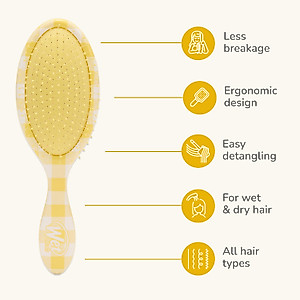 Wet Brush Original Detangler Hair Brush, Golden Gingham (Coastal Charm), Ultra-Soft IntelliFlex Bristles, Detangling Bristles Glide Through Tangles (Wet Dry & Damaged Hair), Women & Men