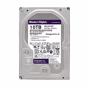 Western Digital 10TB WD Purple Pro Surveillance Internal Hard Drive HDD - SATA 6 Gb/s, 256 MB Cache, 3.5" - WD101PURP