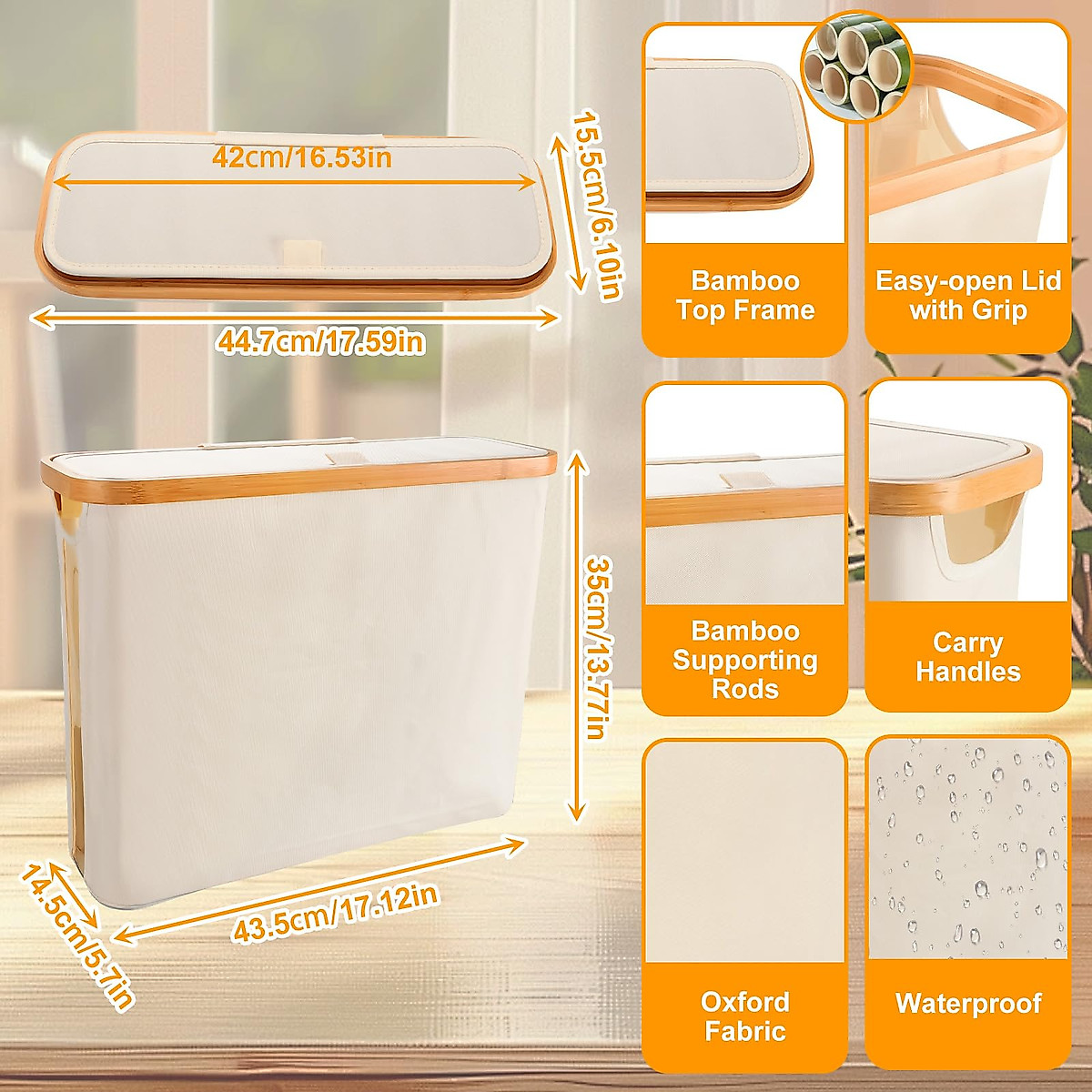 Toilet Paper Storage Basket, Toilet Paper Storage Holder, Bathroom Storage Organizer, Toilet Paper Storage Box Container, Toilet Tissue Storage Bin for Bathroom (Beige)