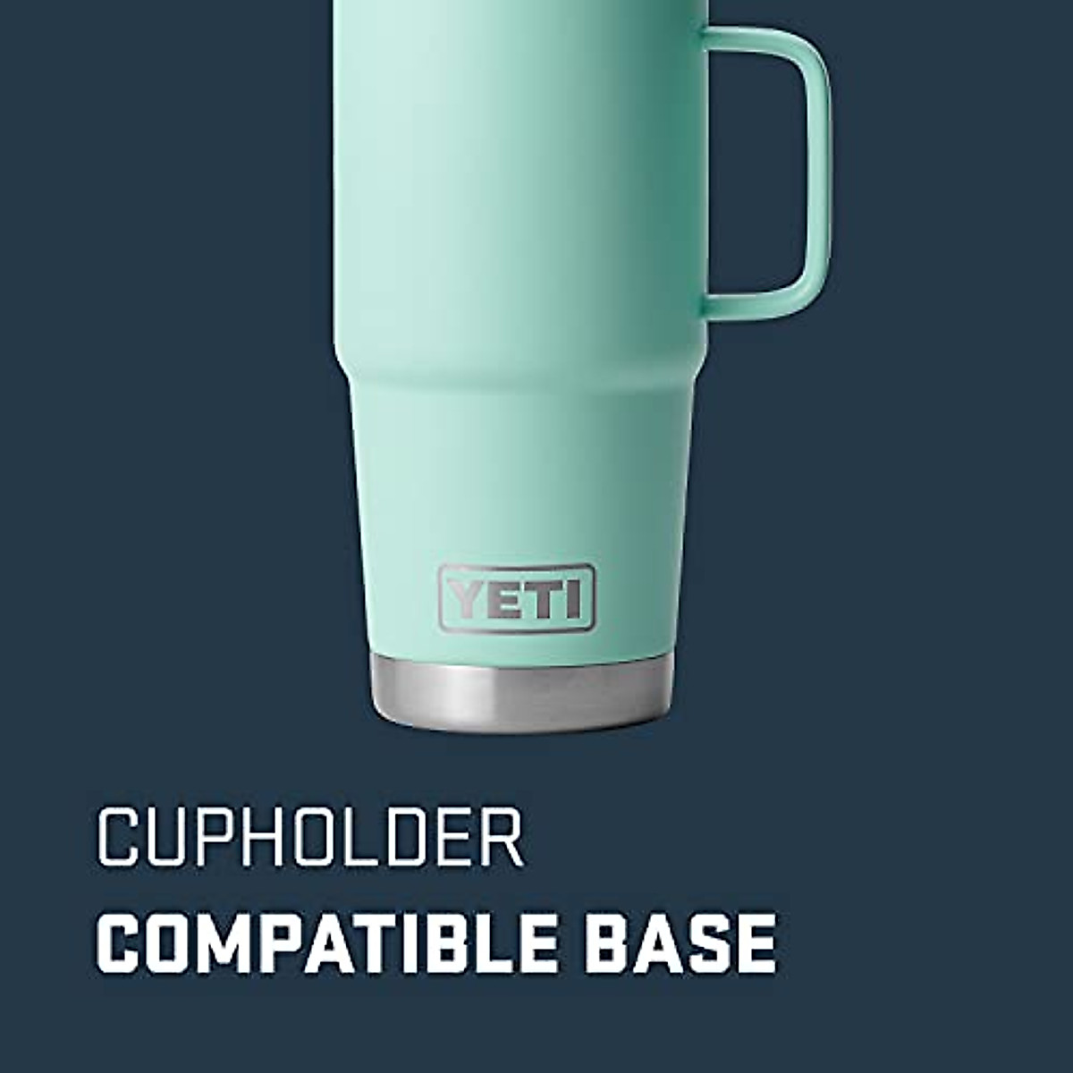 YETI Rambler 20 oz Travel Mug, Stainless Steel, Vacuum Insulated with Stronghold Lid, Seafoam