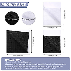 24 Pieces Self Adhesive Non-Slip Cushion Pad for Couch, Keeping Sofa Cushions from Sliding, Hook Loop Tape Gripper Keep for Sheet, Carpet, Seating Cushions, 6 x 6 inch, 4 x 6 inch, 1.6 x 1.6 inch