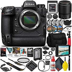 Nikon Z9 FX-Format Mirrorless Camera Body (1669) + 50mm f/1.8 S Lens + 64GB XQD Memory Card + 7" HD Monitor + Editing Software + Camera Bag + Pro Filter Kit + 12" Tripod (Renewed)