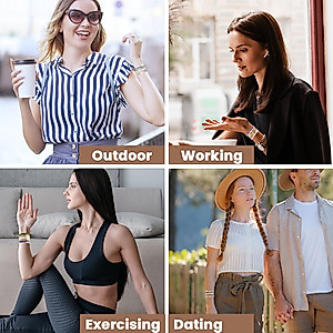 DIYDEC 32PCS Boho Hair Bracelets for Women Elastic Bracelets Hair Ties No Damage Hair Bands for Girls Thick Thin Long Curly Hair Accessories(B Style)