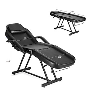 Artist hand Facial Bed Massage Table Adjustable Tattoo Chair W/Free Barber Bed Spa Chair Salon Massage Equipment Tattoo Bed Salon Chair with Tattoo Stool