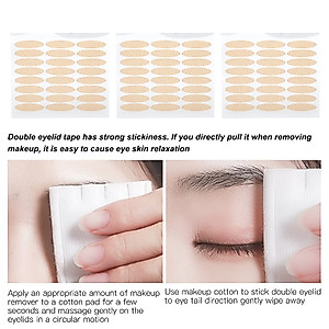 ZJchao Eyelid Tape, 240 Pairs Double Tapes Stickers Strip Sticker with Fork Rod Eyelids Big Eye Makeup Tool for Saggy Hooded Droopy Uneven Mono-Eyelids
