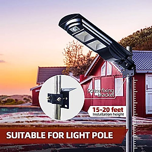 Jsieem 4000LM Solar Street Light Dusk to Dawn Outdoor Lighting Solar Flag Pole Light with Motion Sensor and Remote Control