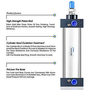 TAILONZ PNEUMATIC Air Cylinder SC 40 X 200 Bore: 40mm Stroke: 200mm Screwed Piston Rod Dual Action