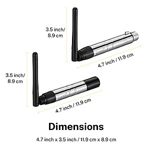 Donner DMX512 Wireless 3 Receivers with Light Dome & 1 Transmitter Stage Lighting Control for LED Stage Disco Party Bar Lighting, Dfi DJ 2.4G Wireless DMX Controller 4PCS