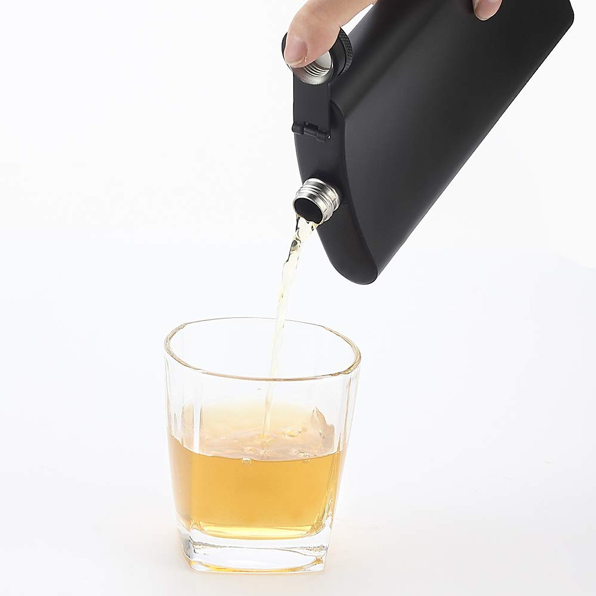 YFS 12 Oz Hip Flask for Liquor Matte Black Stainless Steel Leakproof with Funnel, Great Gift Idea Flask